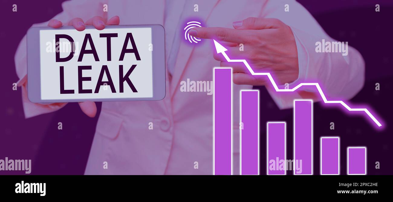 Text sign showing Data Leak, Conceptual photo released illegal ...