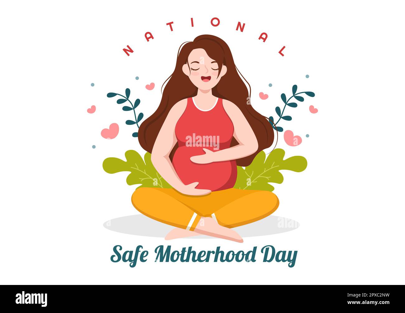 National Safe Motherhood Day on April 1 Illustration with pregnant ...