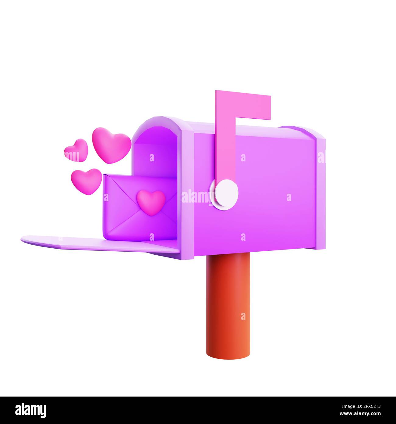 3d rendering valentine's day mailbox heart icon Stock Photo - Alamy