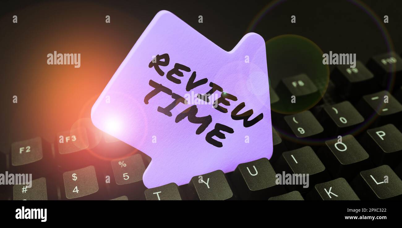 Hand writing sign Review Time, Business idea situation or system its ...