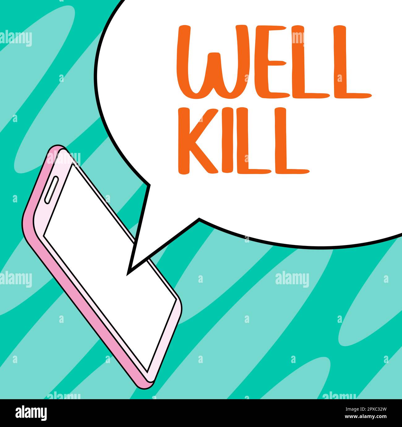 Conceptual caption Well Kill, Conceptual photo placing a column of ...