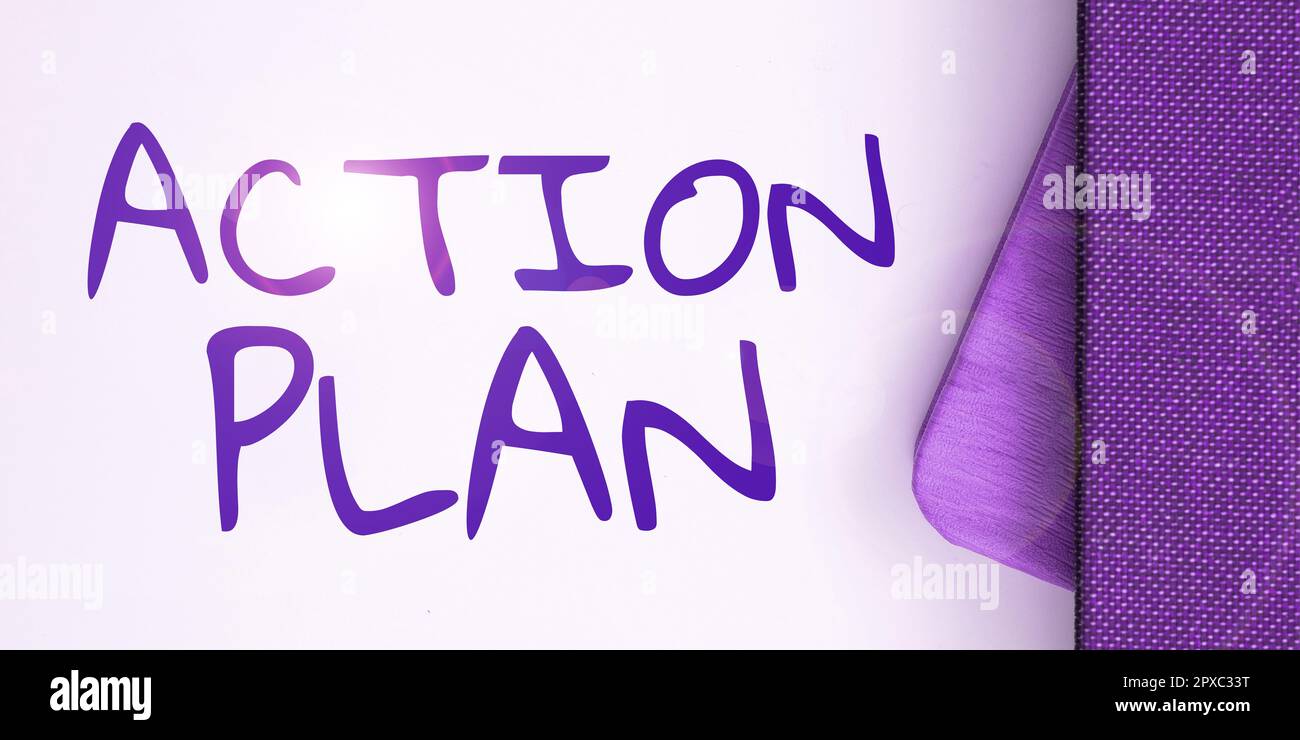 Writing displaying text Action Plan, Word Written on list of things or ...