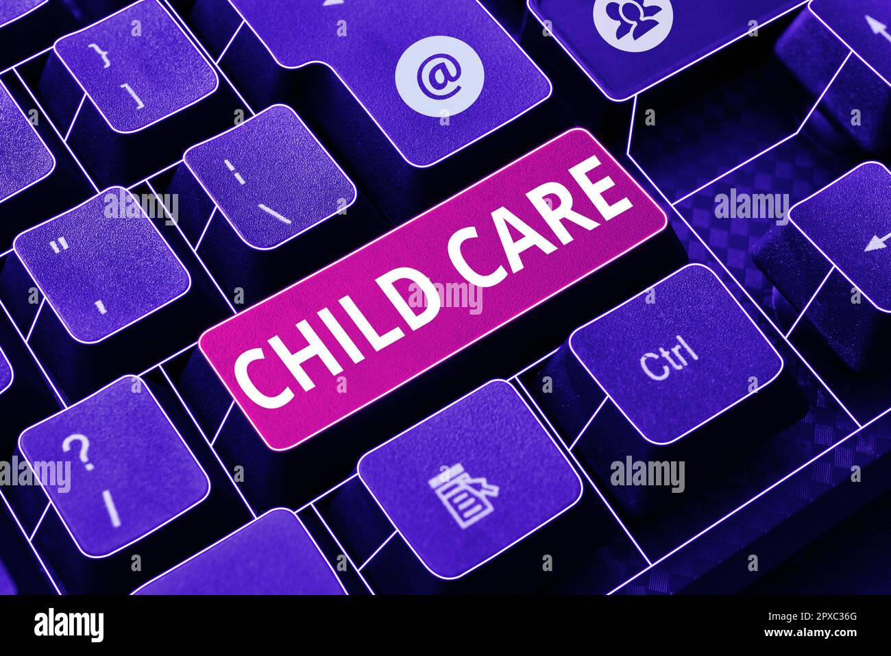 Handwriting text Child Care, Word Written on a care of children ...