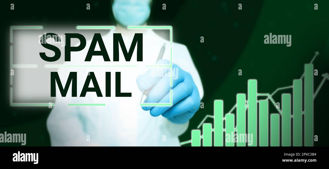 Text sign showing Spam Mail, Word Written on Intrusive advertising ...