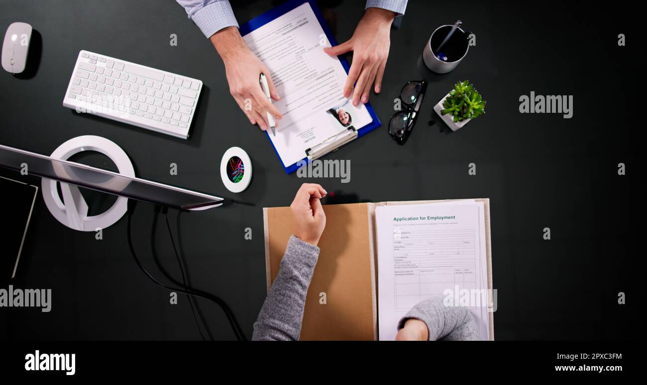 Corporate Job Interview And Employment. HR Recruiting Stock Photo - Alamy