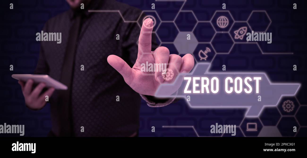 Conceptual caption Zero Cost, Business concept business decision that ...