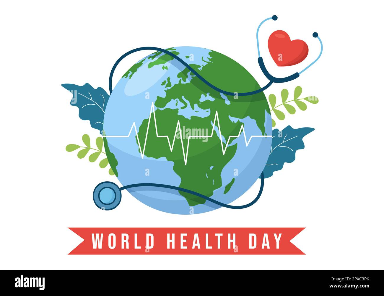 World Health Day on April 7th Illustration with Earth and HealthCare ...