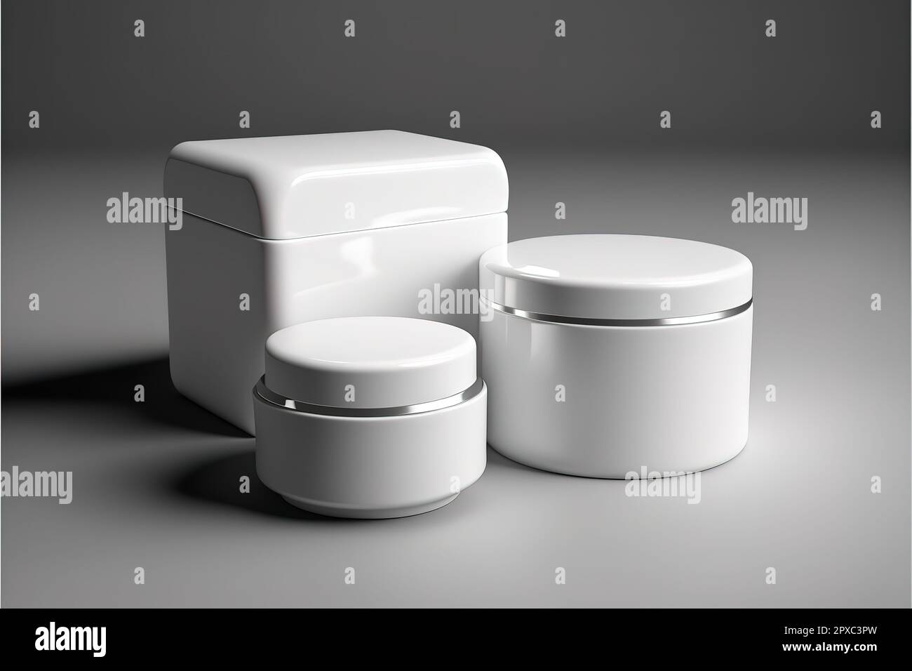 Blank white cosmetic skincare makeup containers Stock Photo - Alamy