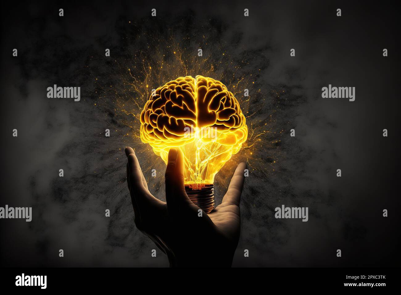 Brainstorm, creative idea and business success concept with digital ...