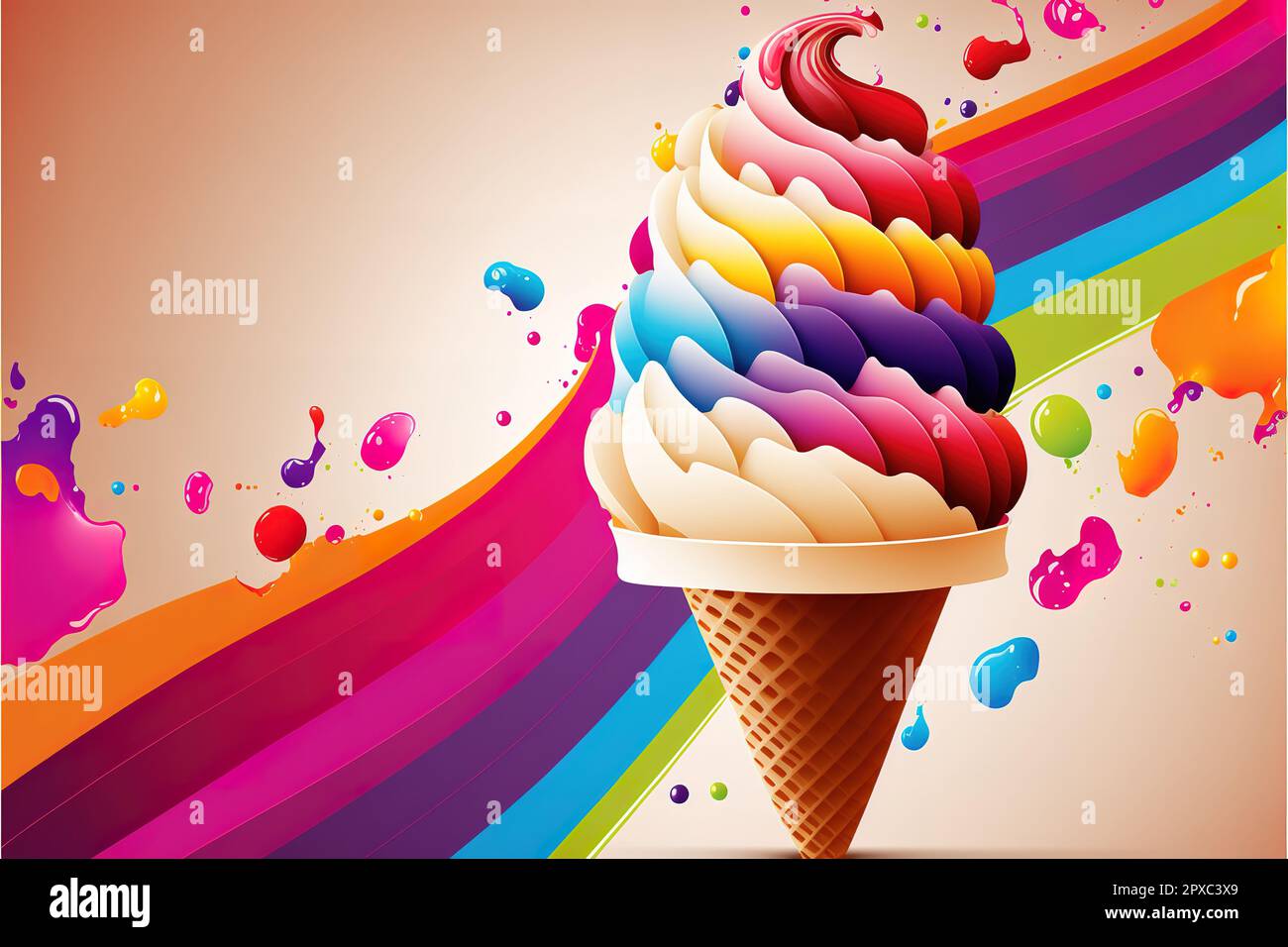Colorful ice cream background Stock Photo - Alamy