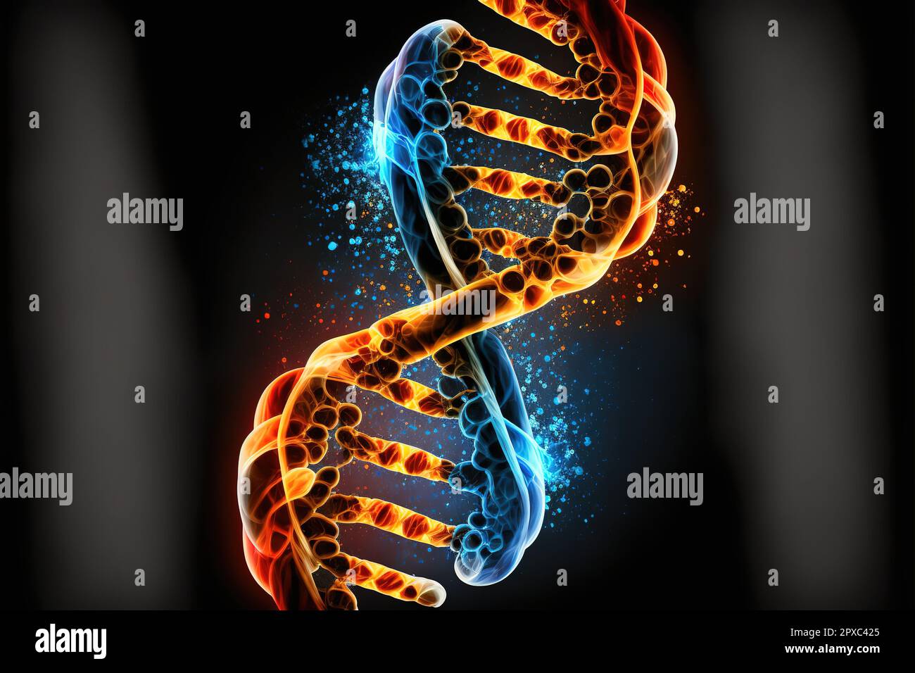 DNA double helix strand. Science background Stock Photo - Alamy