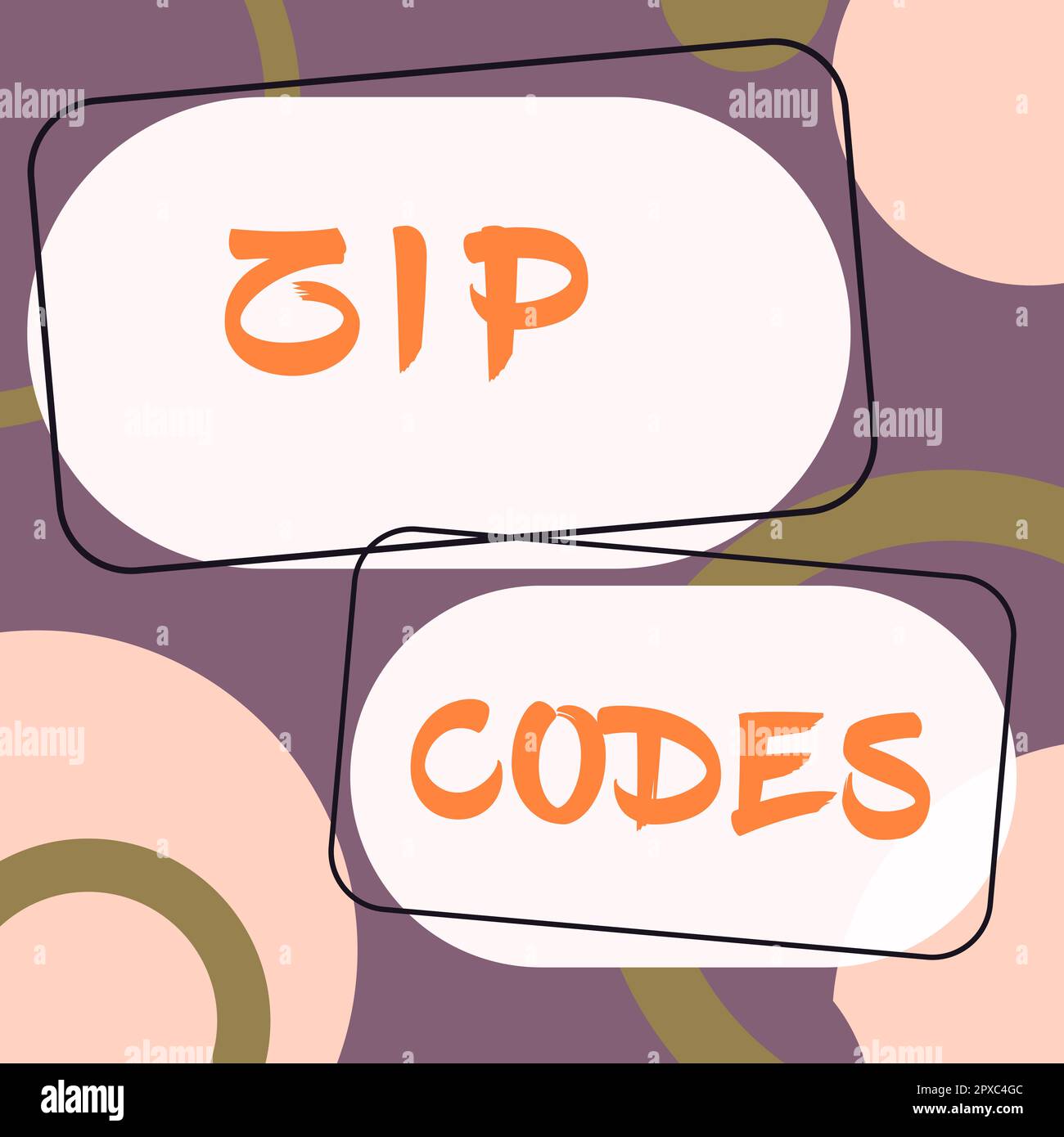 Writing displaying text Zip Codes, Word for numbers added to a postal ...