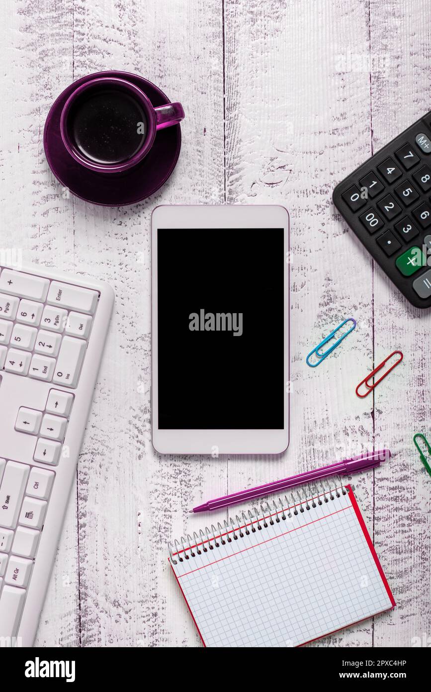 Phone With Important Message On Desk With Wood Tables And Clipboard ...