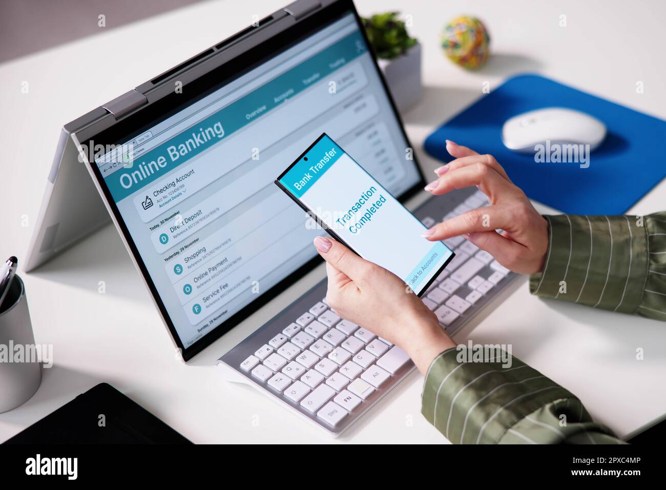 Online Bank Ecommerce Money Transfer 2 Factor Authentication Stock ...