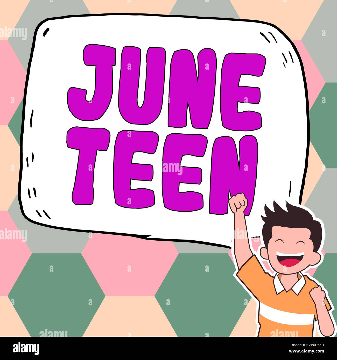 Conceptual caption June Teen, Word for legal holiday in the United ...