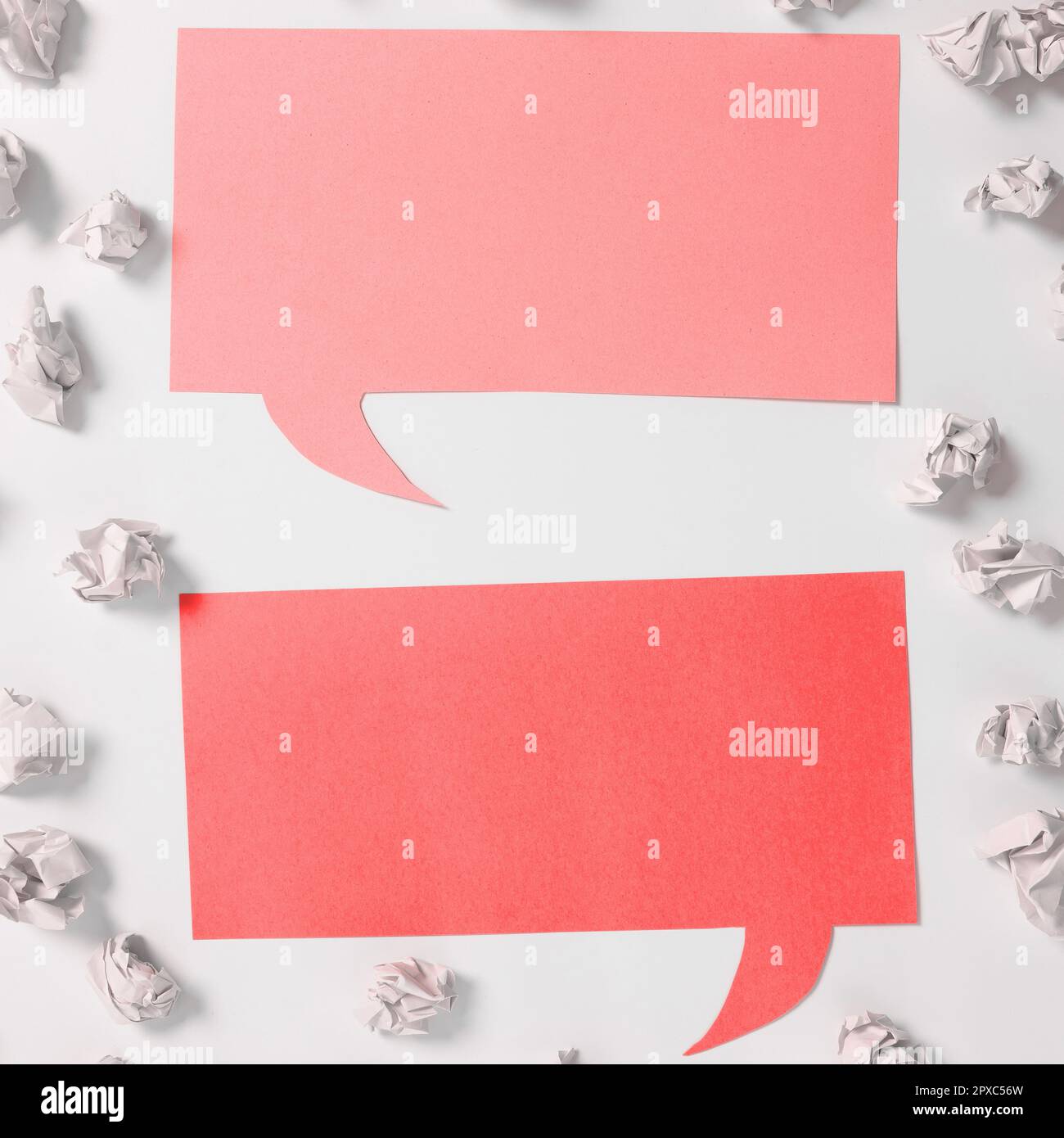 Important Messages On Two Sticky Red Notes On Desk With Paper Wraps ...