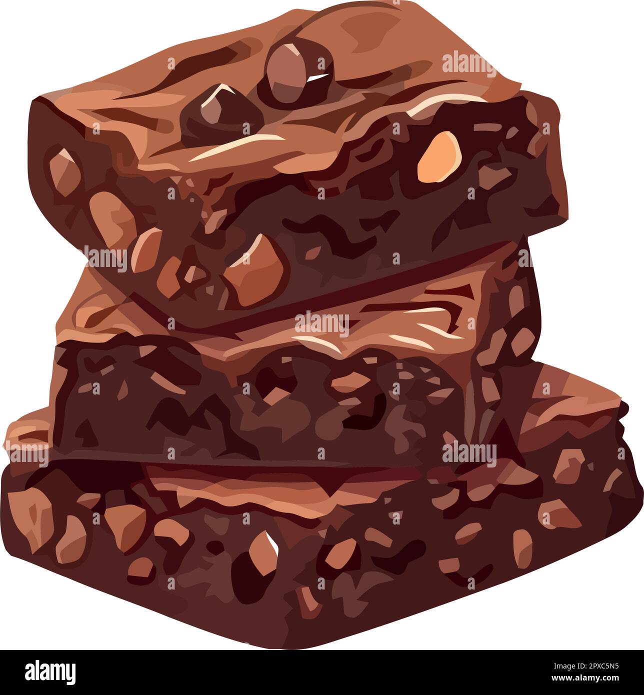 Gourmet chocolate brownie snack, sweet and indulgent Stock Vector Image ...
