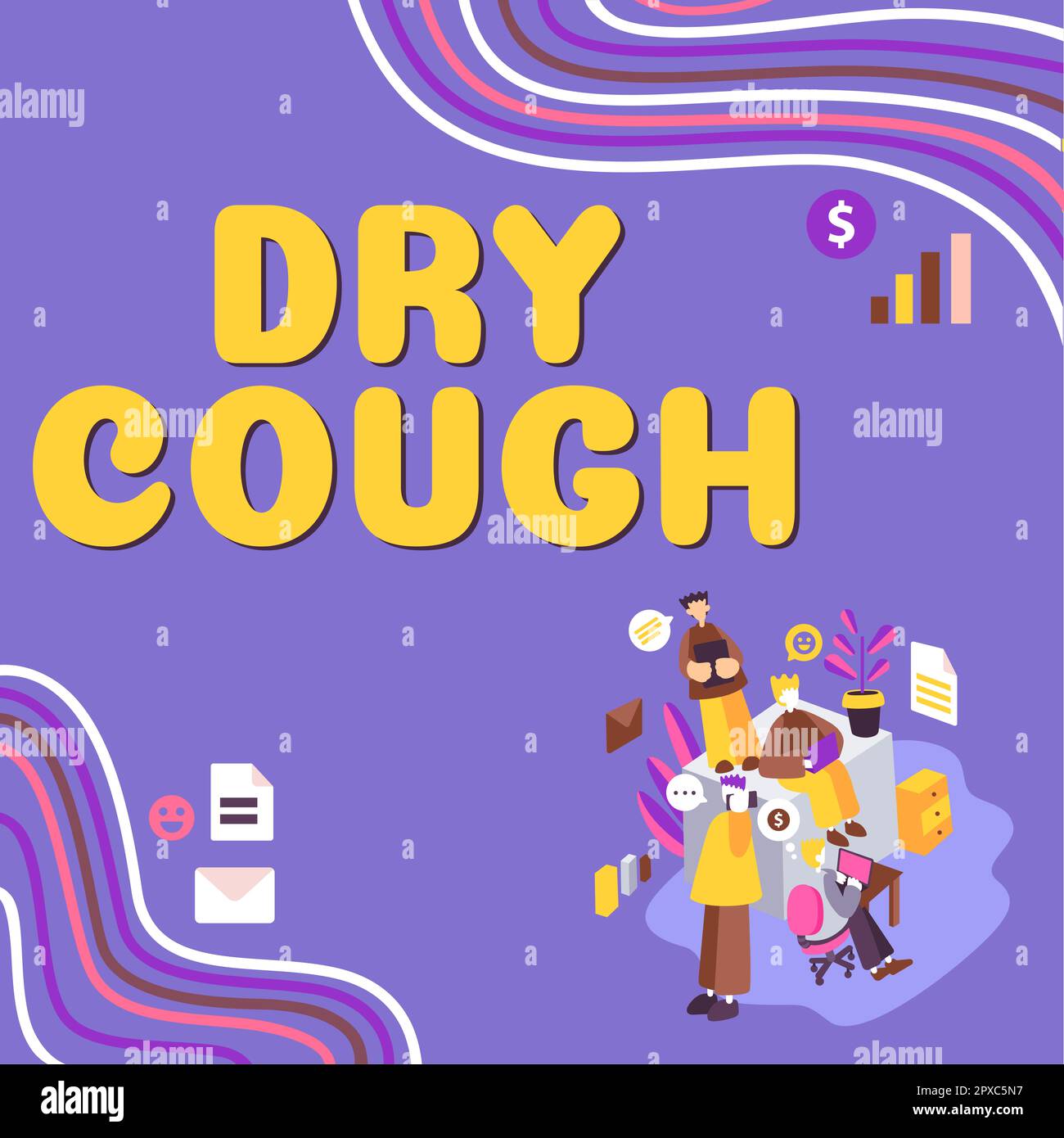 Hand writing sign Dry Cough, Conceptual photo cough that are not ...