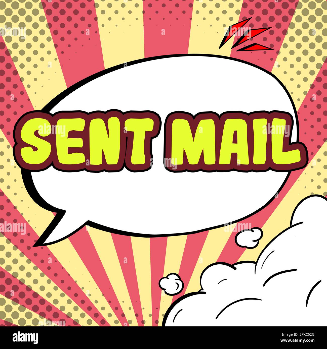 Text caption presenting Sent Mail, Word for Event where a letter to be ...