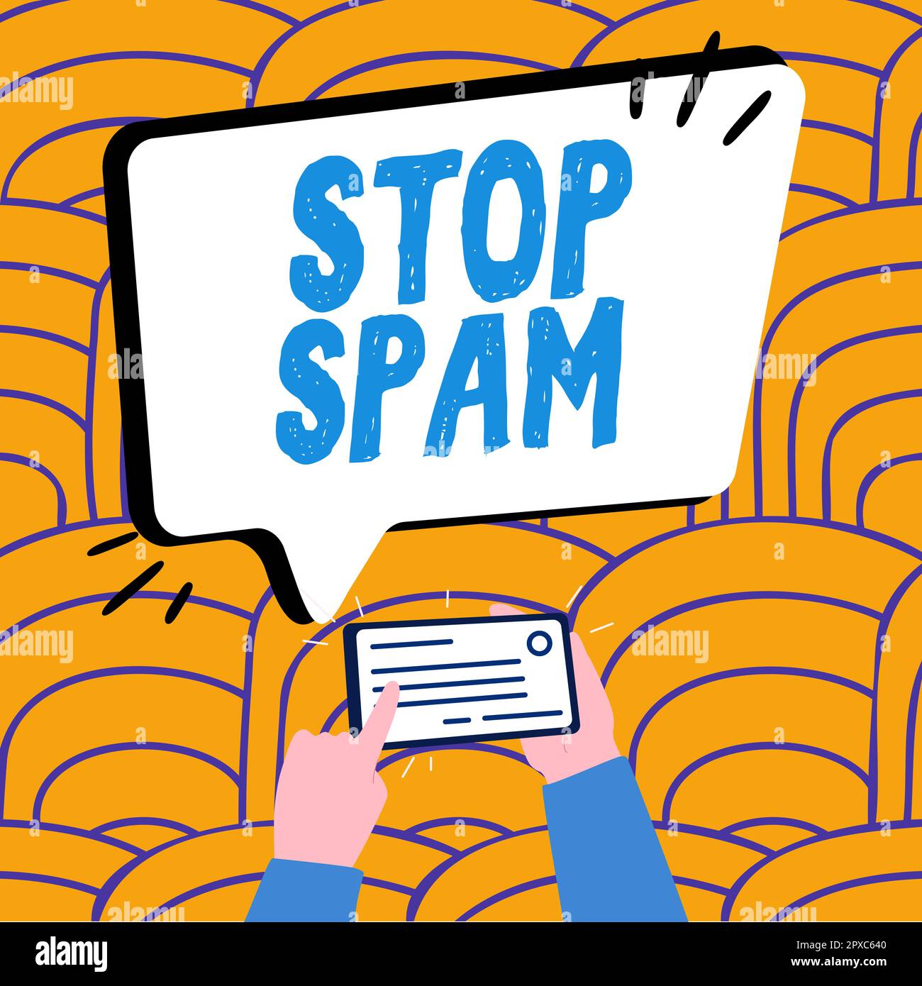 Text sign showing Stop Spam, Concept meaning end the Intrusive or ...