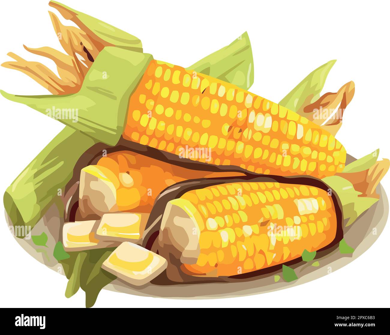 Corn On The Cob With Butter Clipart