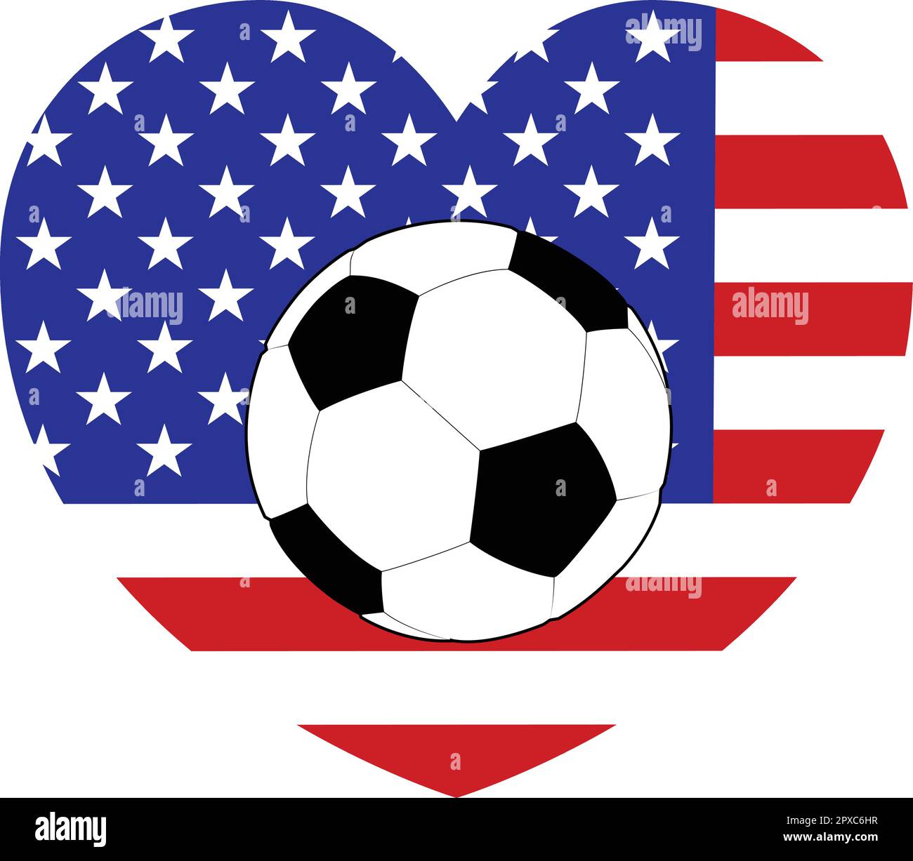American America Flag Soccer Football Heart Stock Vector Image & Art ...