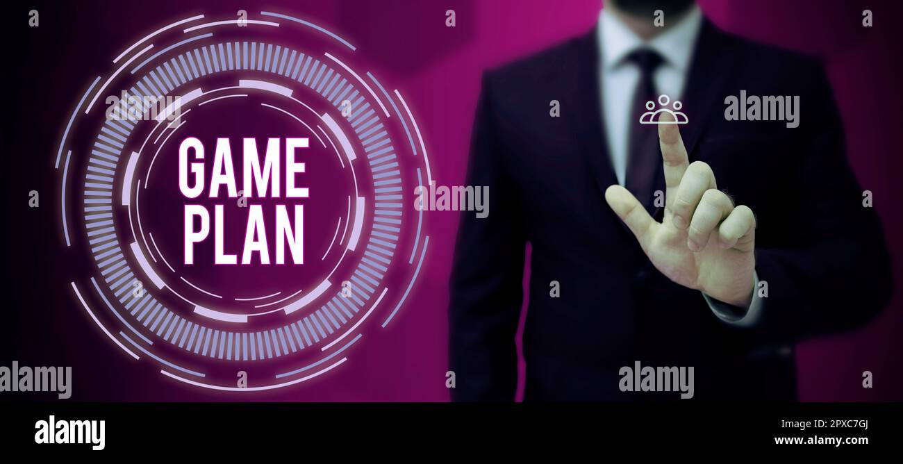 Inspiration showing sign Game Plan, Internet Concept strategy worked ...