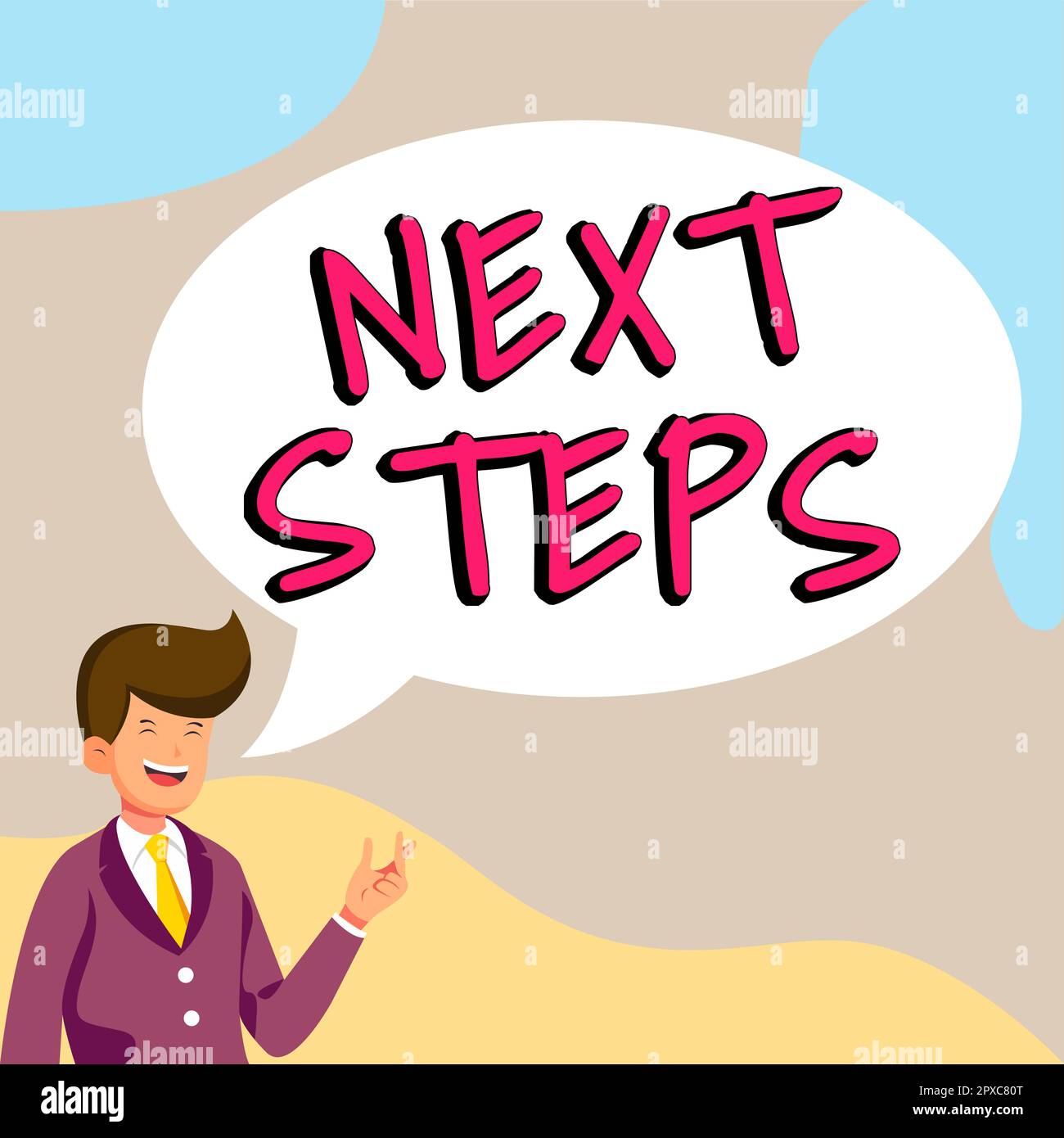 Sign displaying Next Steps, Conceptual photo numper of process going to ...