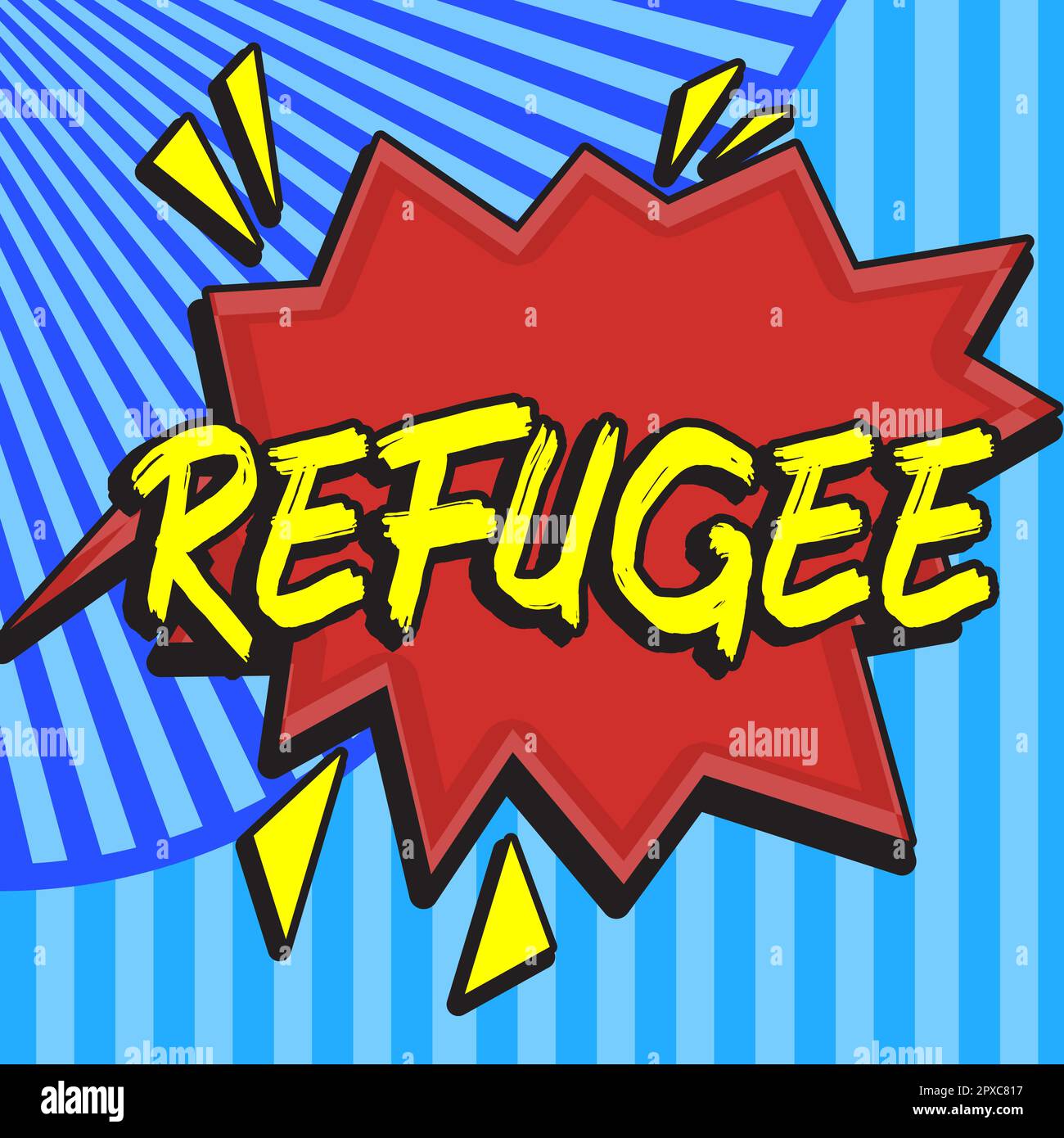 Text showing inspiration Refugee, Word for refer to movements of large ...