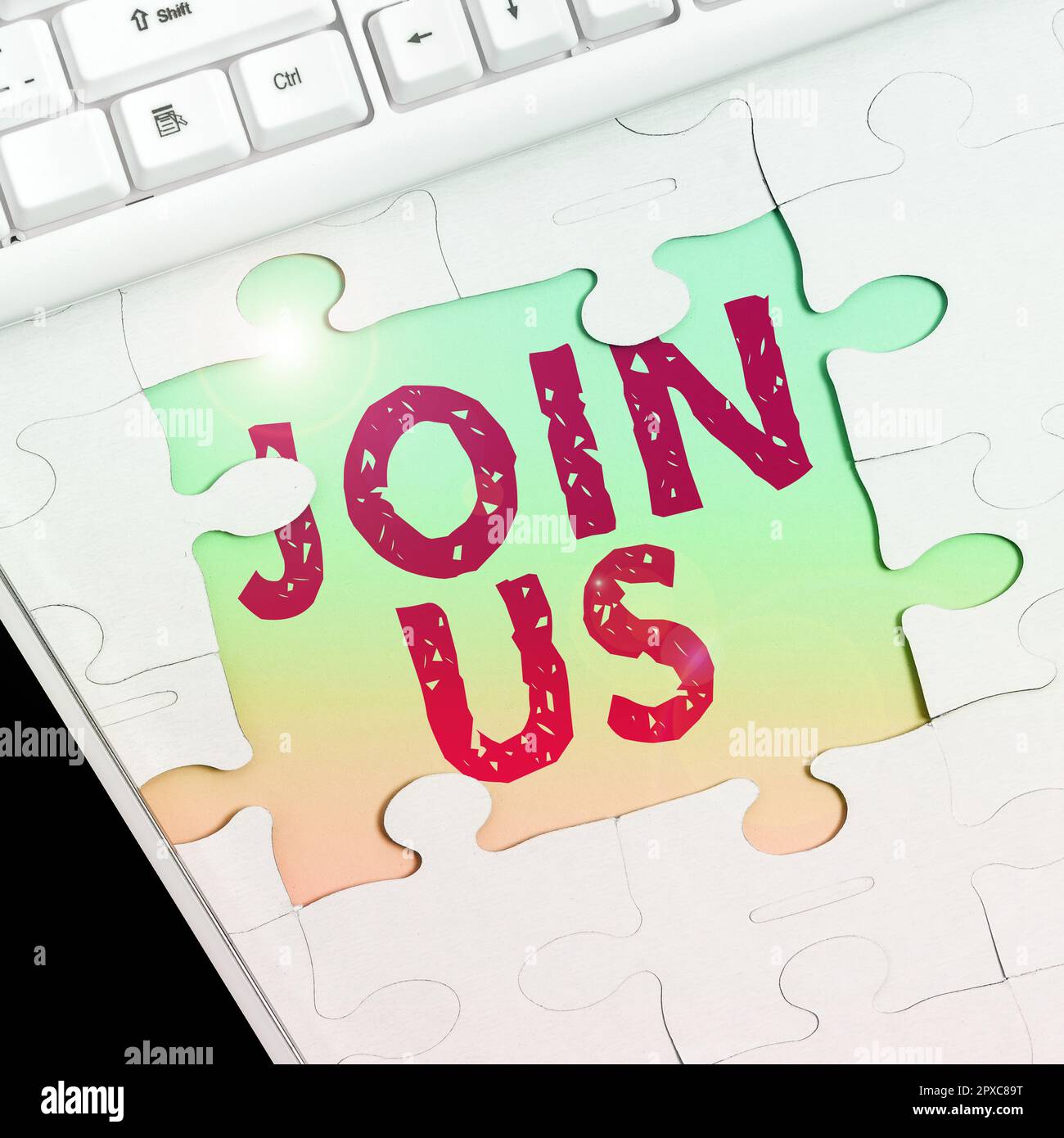 Hand writing sign Join Us, Word Written on Register in community Team ...