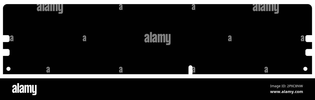 RAM for desktop computer silhouette, memory stick isolated on white ...