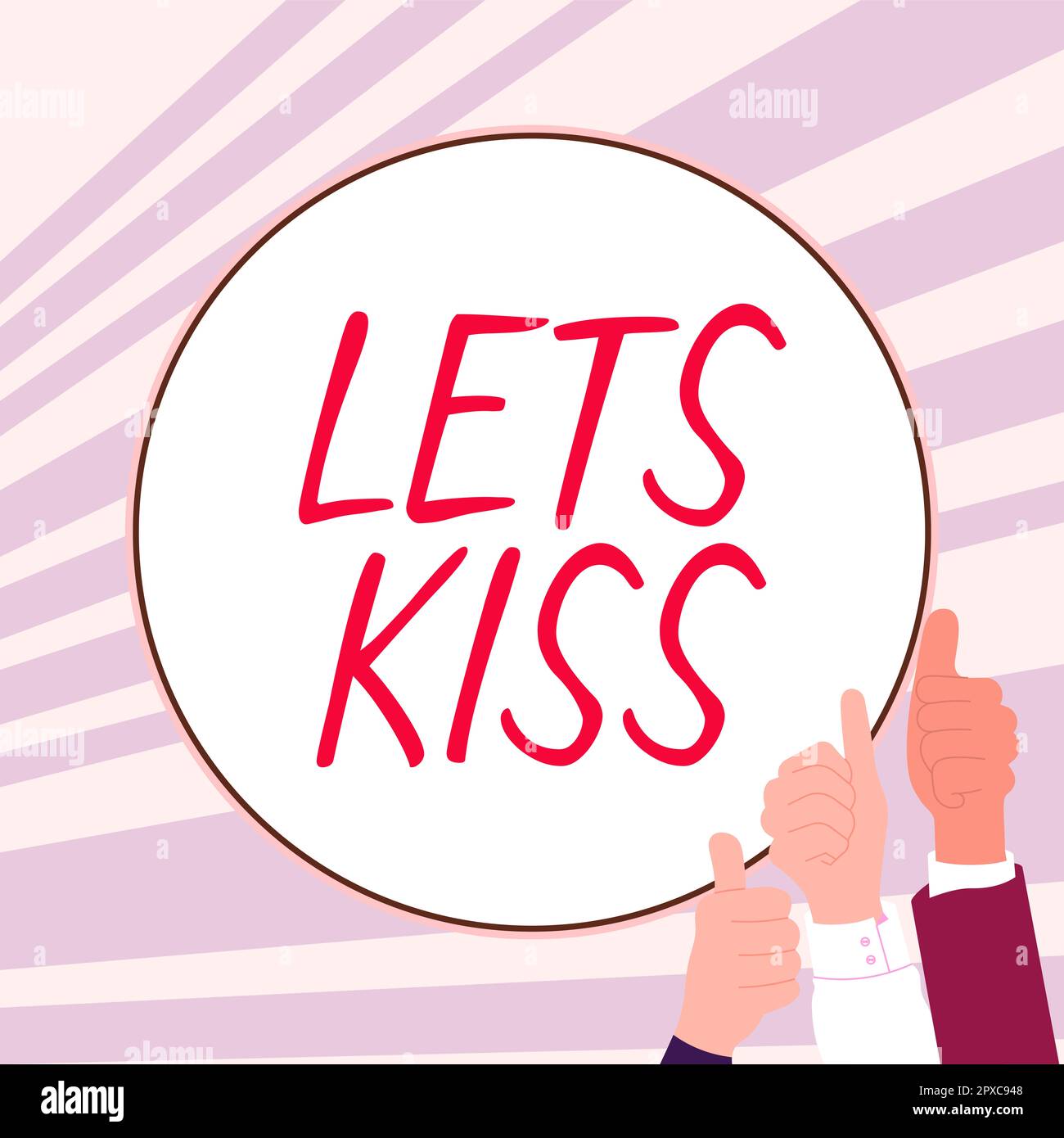 Writing displaying text Lets Kiss, Conceptual photo Sign of love ...