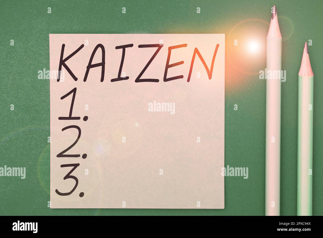 Writing displaying text Kaizen, Business overview a Japanese business ...