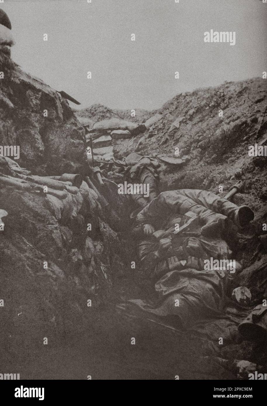 World War I. At the foot of Mort-Homme. An element of the trench ...