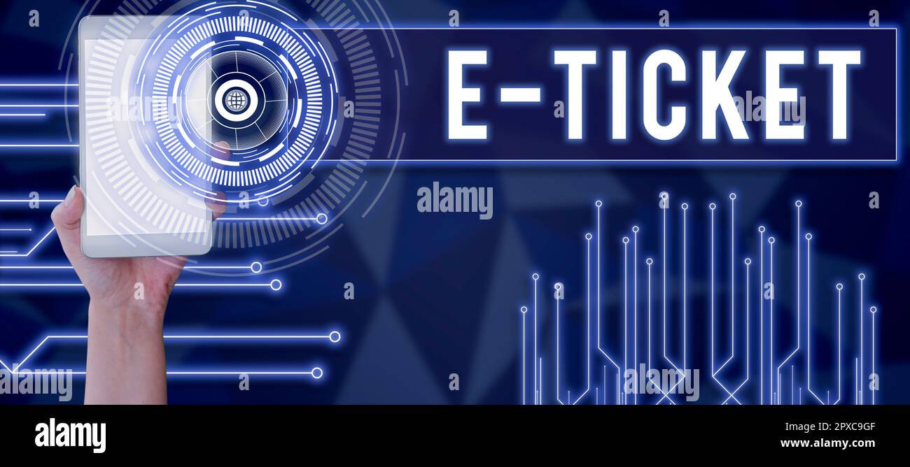 Handwriting text E Ticket, Conceptual photo flight booking for which ...