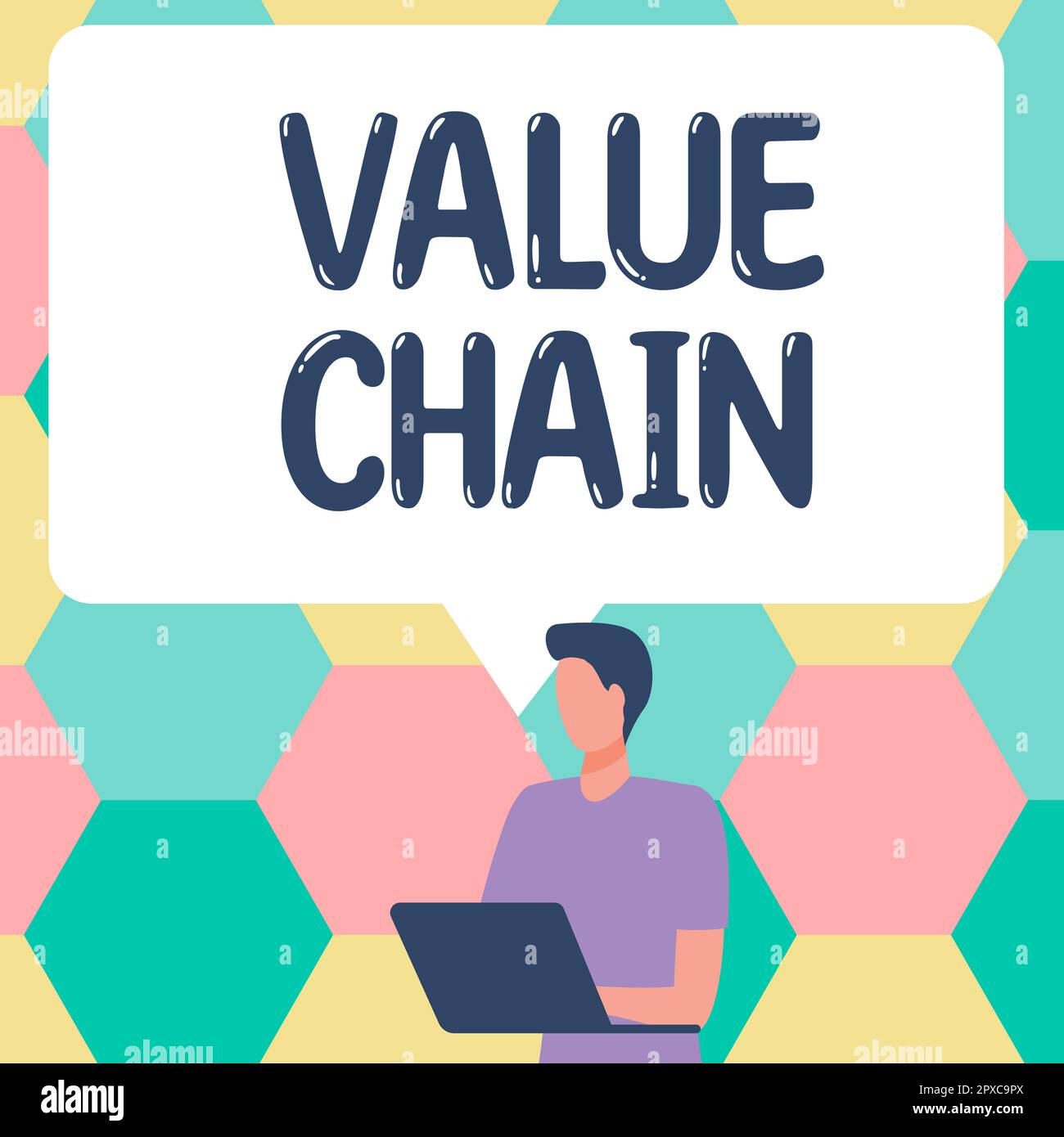 Conceptual display Value Chain, Business idea Business manufacturing ...
