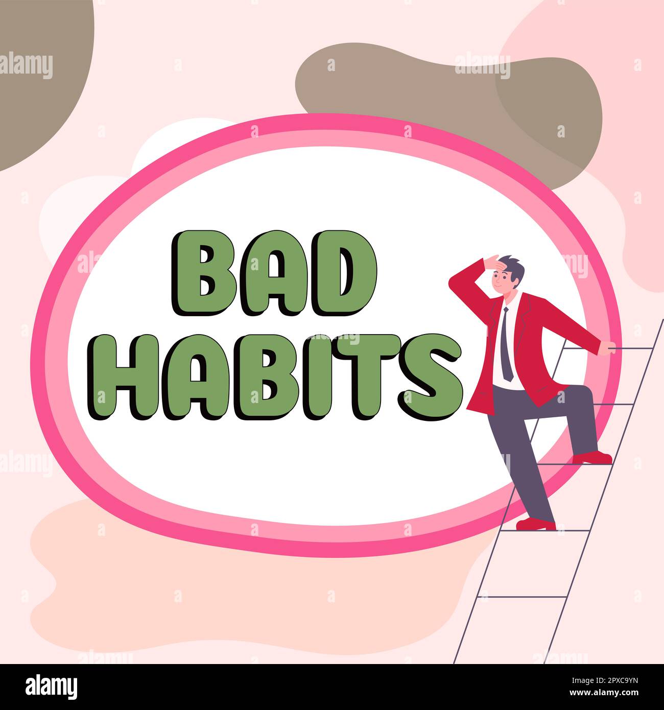 Conceptual display Bad Habits, Business showcase the uncontrollable ...