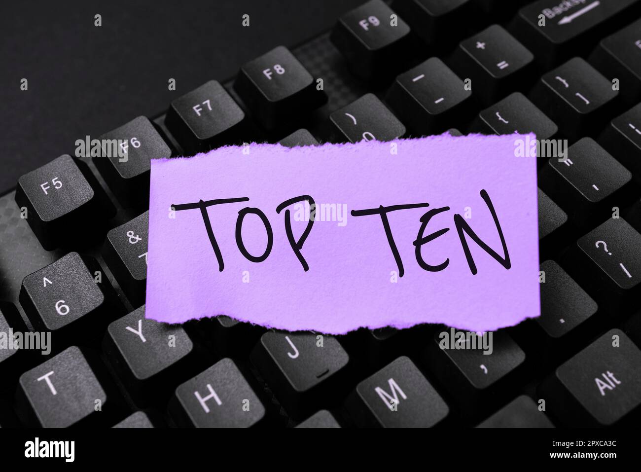 Hand writing sign Top Ten, Business idea the ten most popular songs or ...
