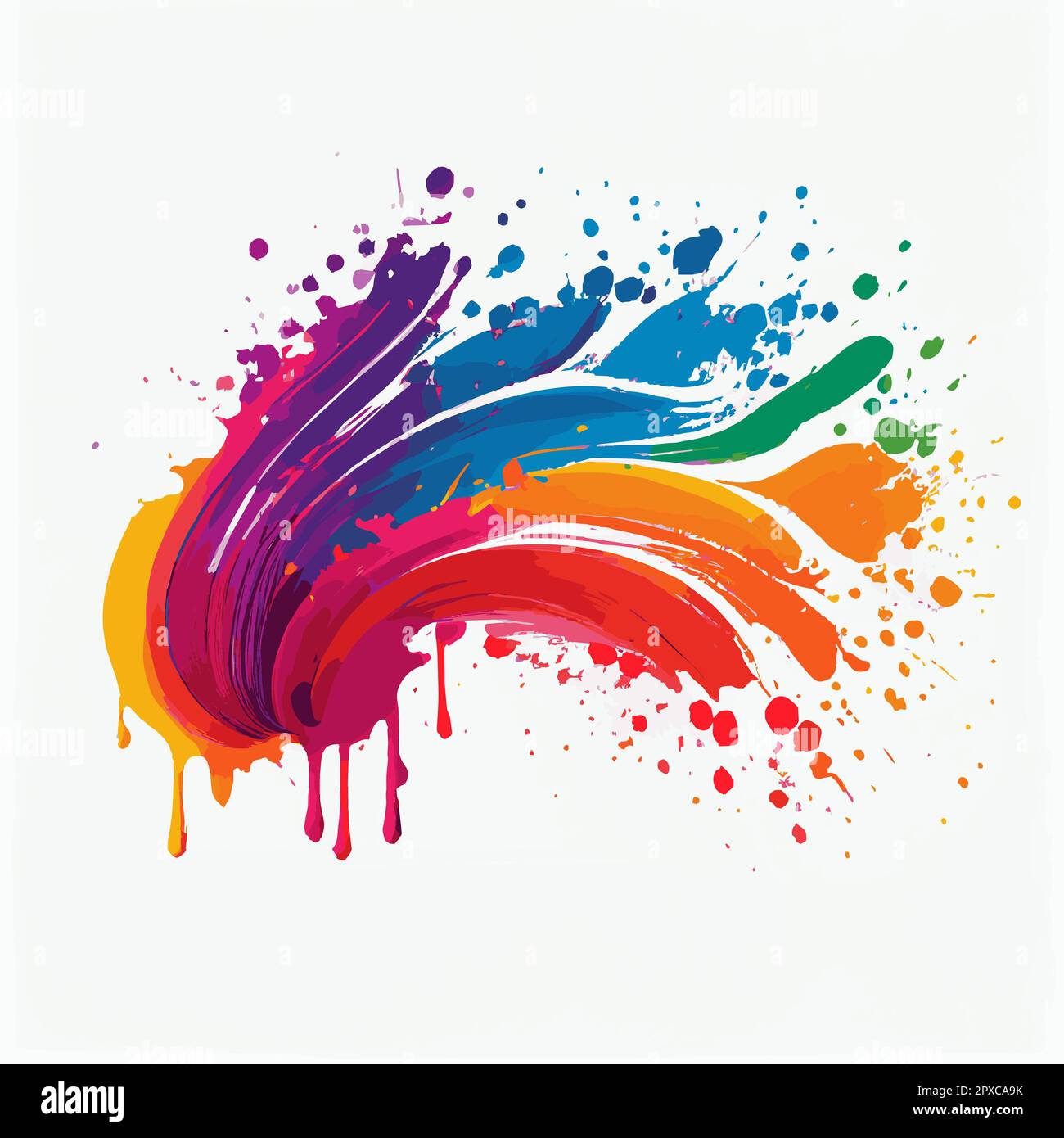 Smears, stains of colored paint on a white background, multicolored ...