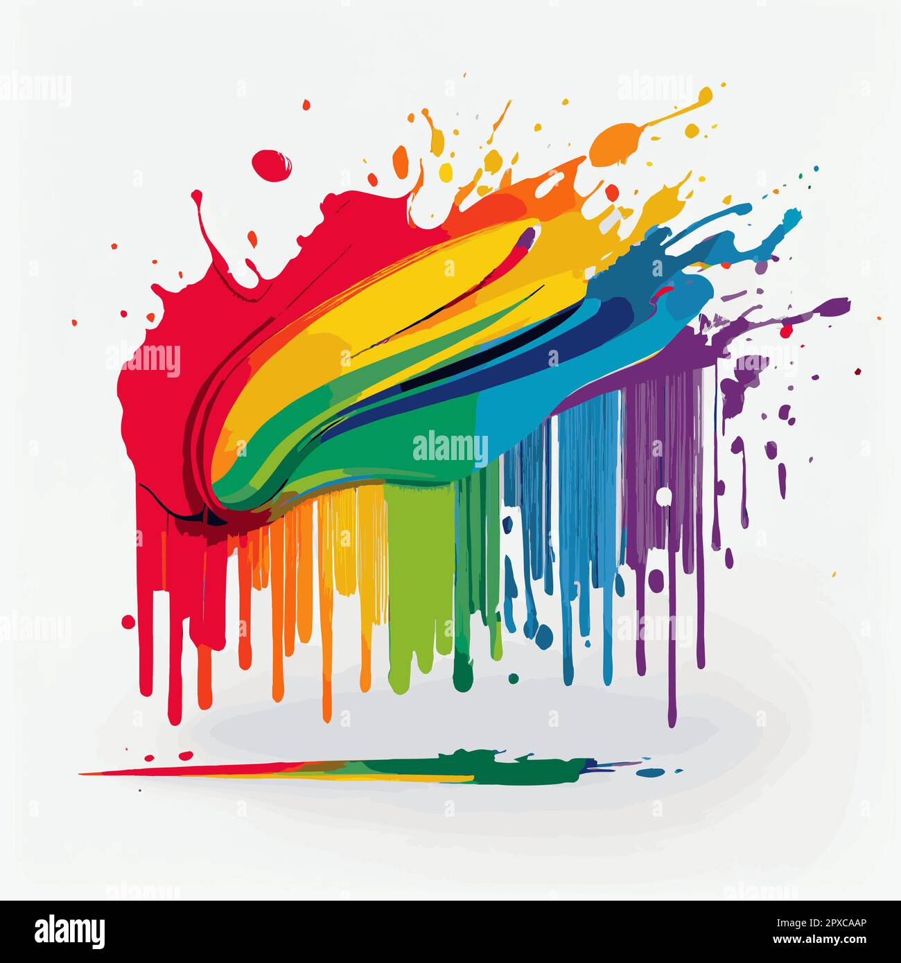 Smears, stains of colored paint on a white background, multicolored ...