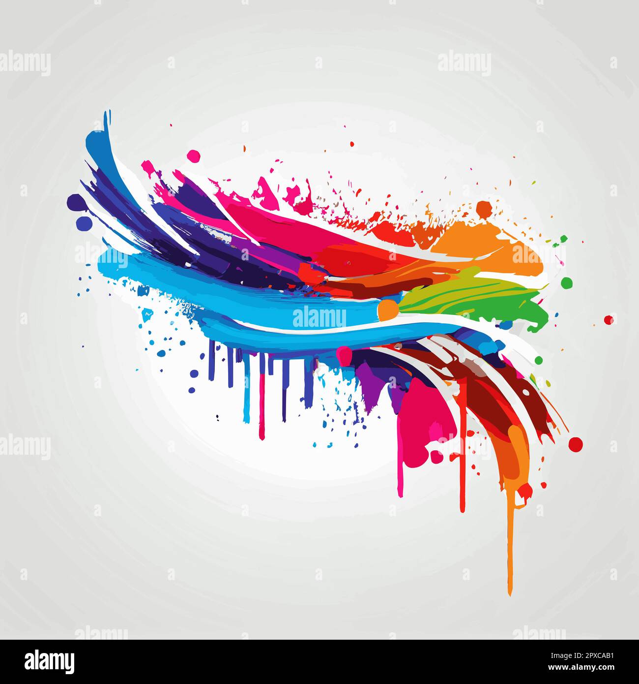 Smears, stains of colored paint on a white background, multicolored colors, rainbow - Vector ...
