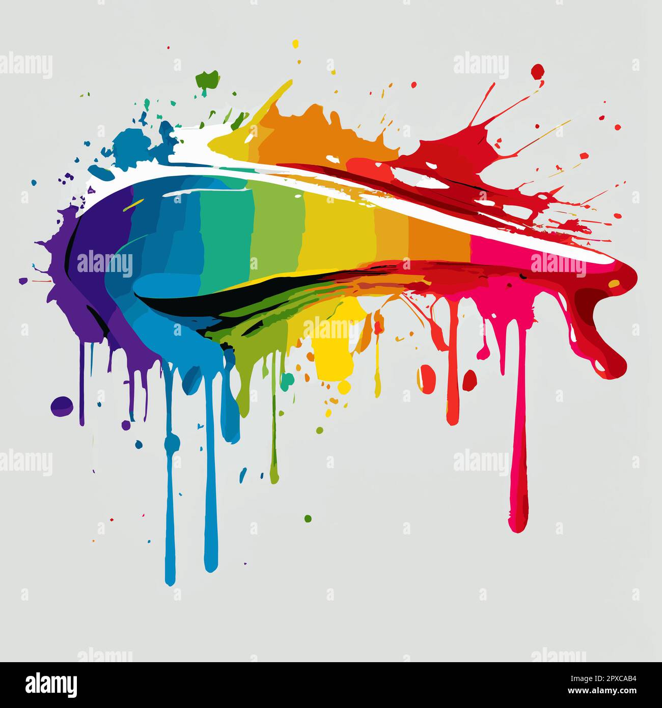 Smears, stains of colored paint on a white background, multicolored ...