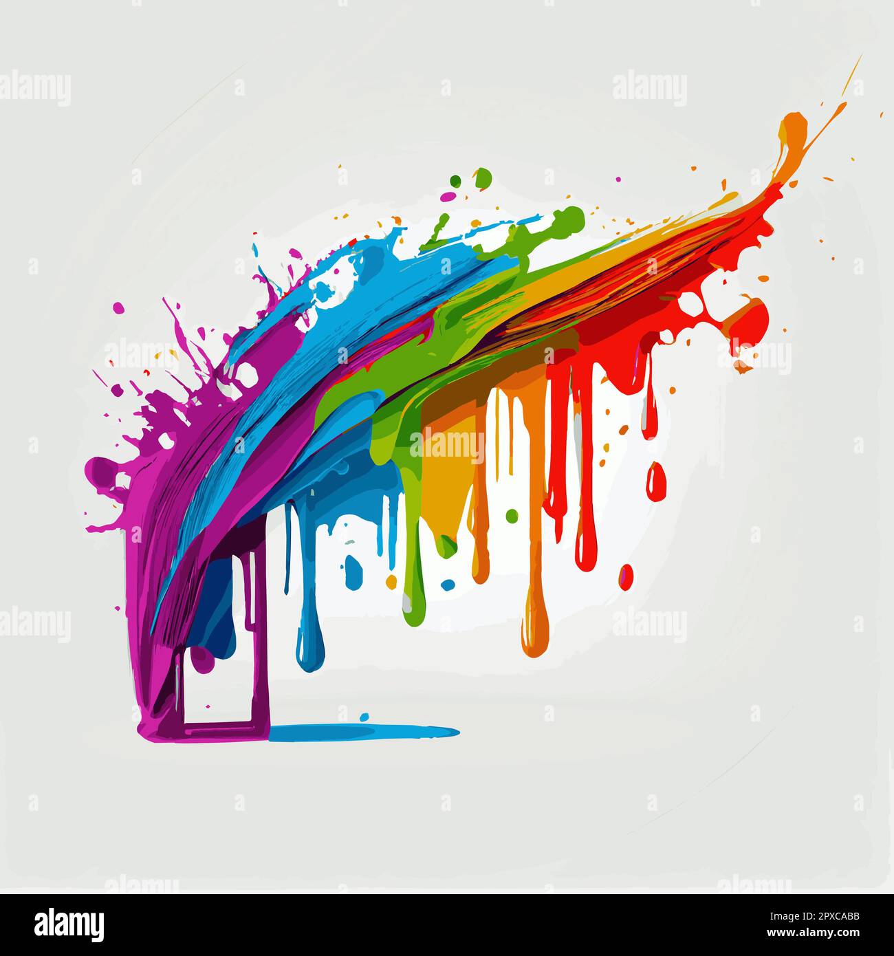 Smears, stains of colored paint on a white background, multicolored ...