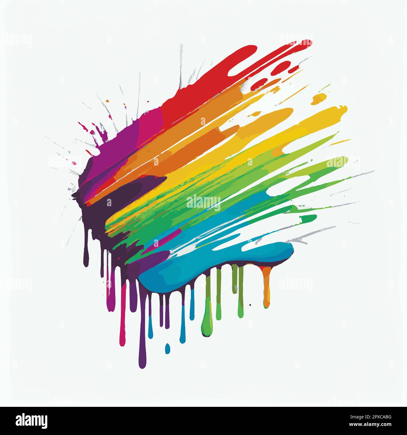 Smears, stains of colored paint on a white background, multicolored ...