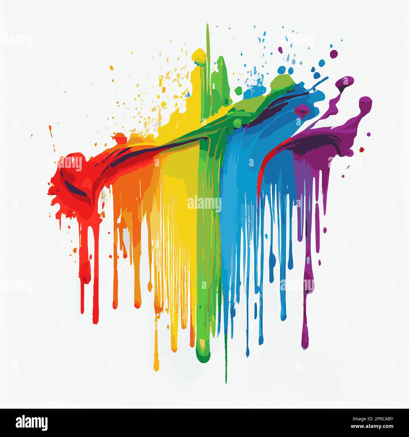 Smears, stains of colored paint on a white background, multicolored ...