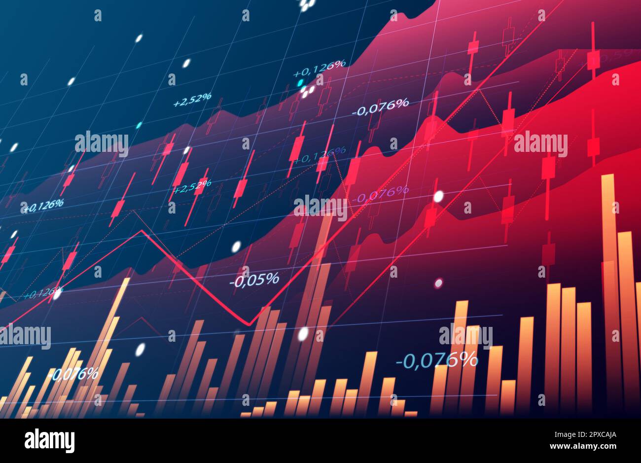 Graph with growing indicators. Business growth concept, profitable ...