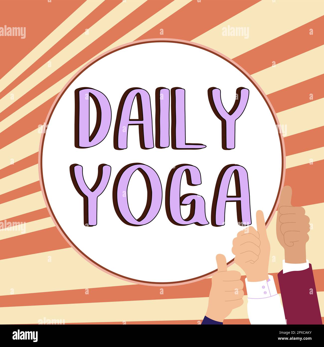 Sign displaying Daily Yoga, Word Written on series of Yoga workouts to ...