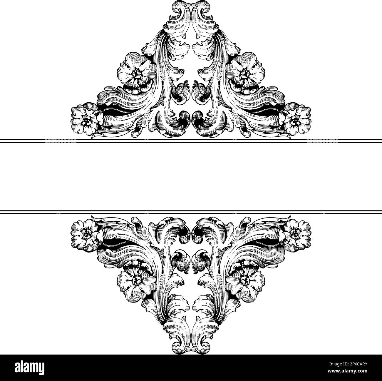 Vector baroque of vintage elements for design. Baroque Scroll as ...