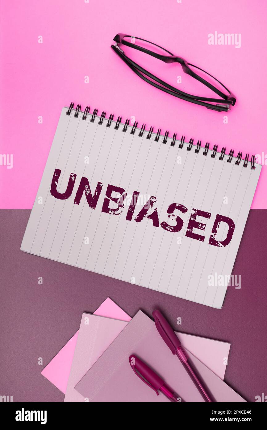 Hand writing sign Unbiased, Business concept showing no prejudice for ...
