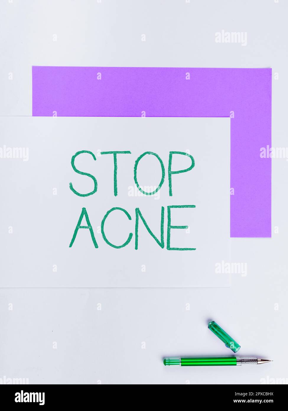 Writing displaying text Stop Acne, Conceptual photo control the ...